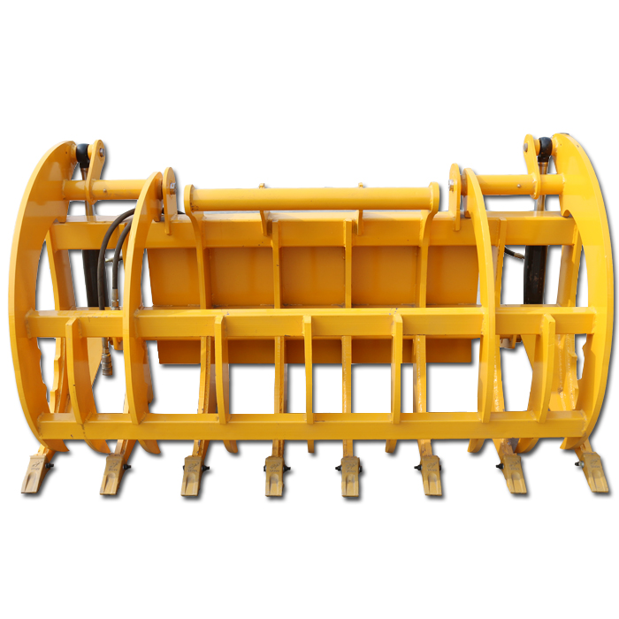 Mini Loader Skid Steer Attachment Log Grass Fork Grapple Root Rake ...