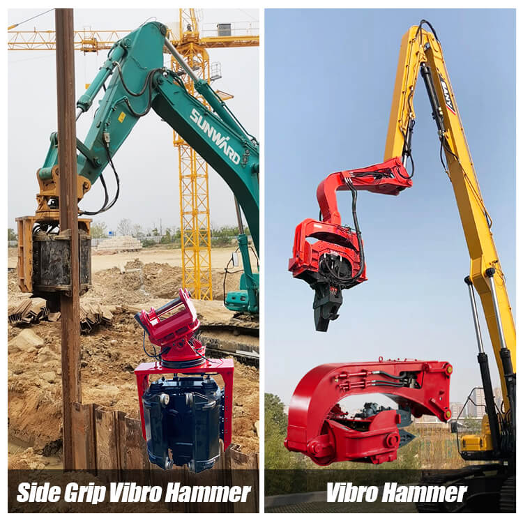 SV-150 Side Grip Vibro Sheet Pile Vibro Hammer for 15-25 Ton Excavator ...