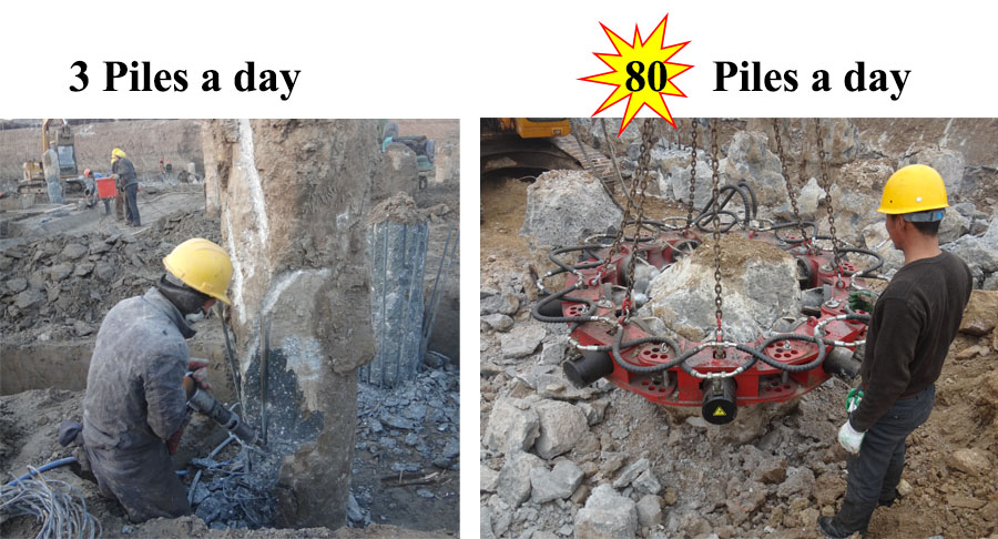 construction equipment concrete pile crusher - Buy excavator attachment ...