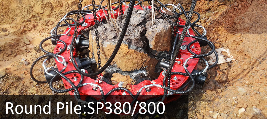 SP800-7 Excavator Hydraulic Concrete Pile Cutter System - RAY Attachments